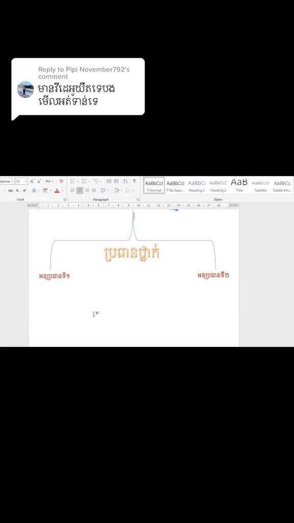 ការប្រេីប្រាស់មុខងារមួយចំនួនក្នុង word - TNAOT